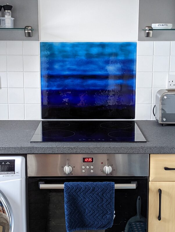 Blue Glass Splashback - Shake Your Glass
